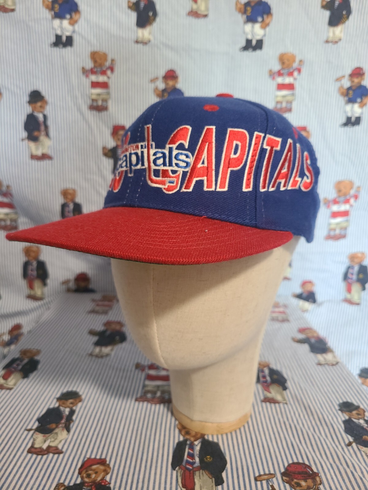Vintage 90s Washington Capitals Two Tone Script Spell Out Snapback Hat ...