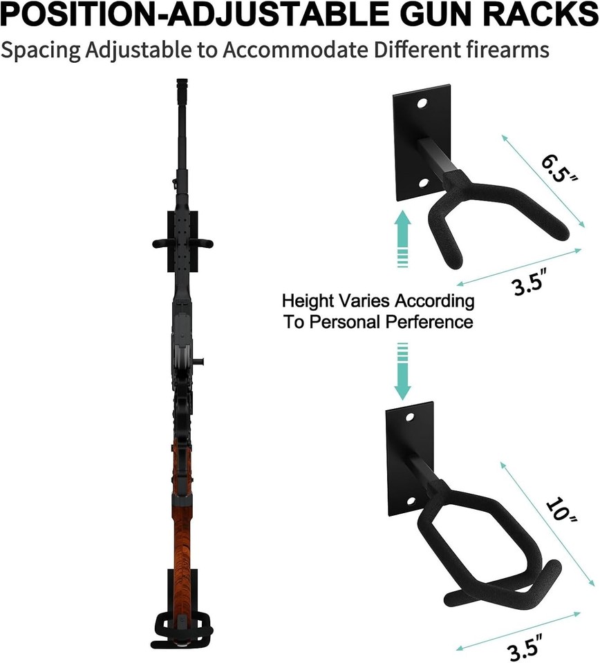 Gun Rifle Rack Wall Mount Firearm Shotgun Storage Holder Display ...