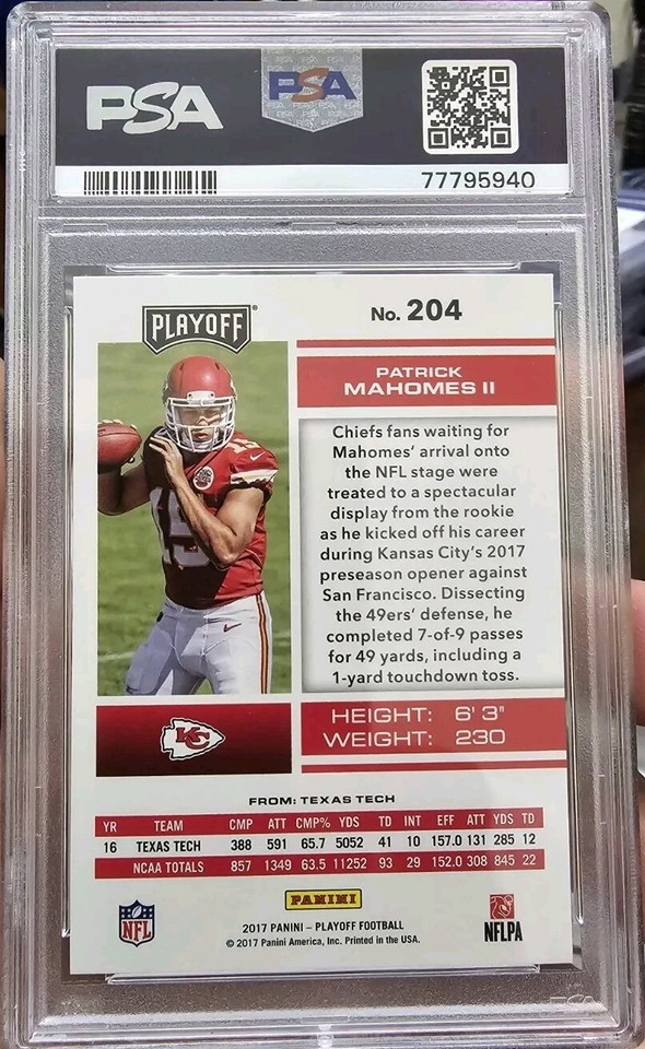 2017 Panini Playoff #204 Patrick Mahomes II Gem Mint 10 Rookie | eBay