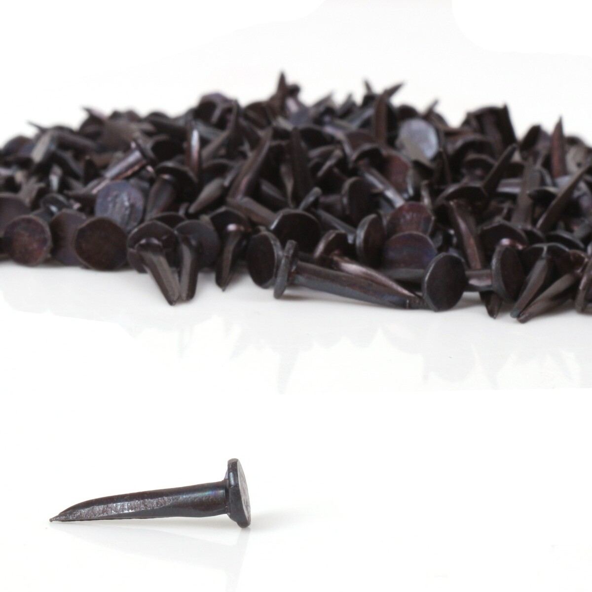 250x UPHOLSTERY CARPET TACKS 13mm 1/2" Black Push Flathead Pins Nails ...