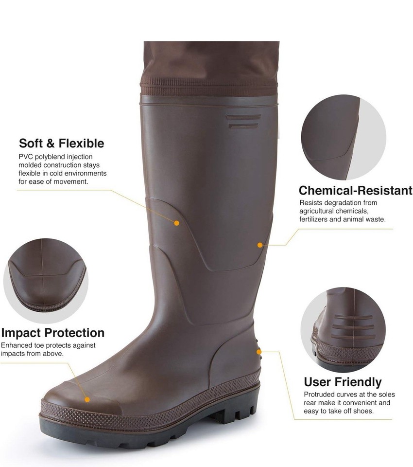 Hip Wader, Lightweight Hip Boot for Men and Women, 2-Ply Pvc/Nylon ...