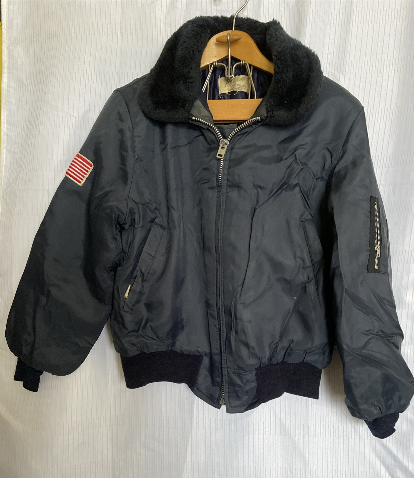 Vintage 70's Flight Jacket Nylon Bomber Jacket Med. F… - Gem