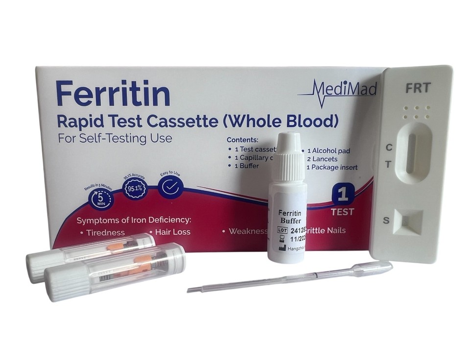 Iron Deficiency Test Kit Ferritin Self Testing Blood Anaemia Test | eBay UK