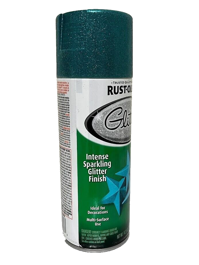 Rust-Oleum Glitter Turquoise Green Spray Paint 10.25 oz Intense Sparkle ...