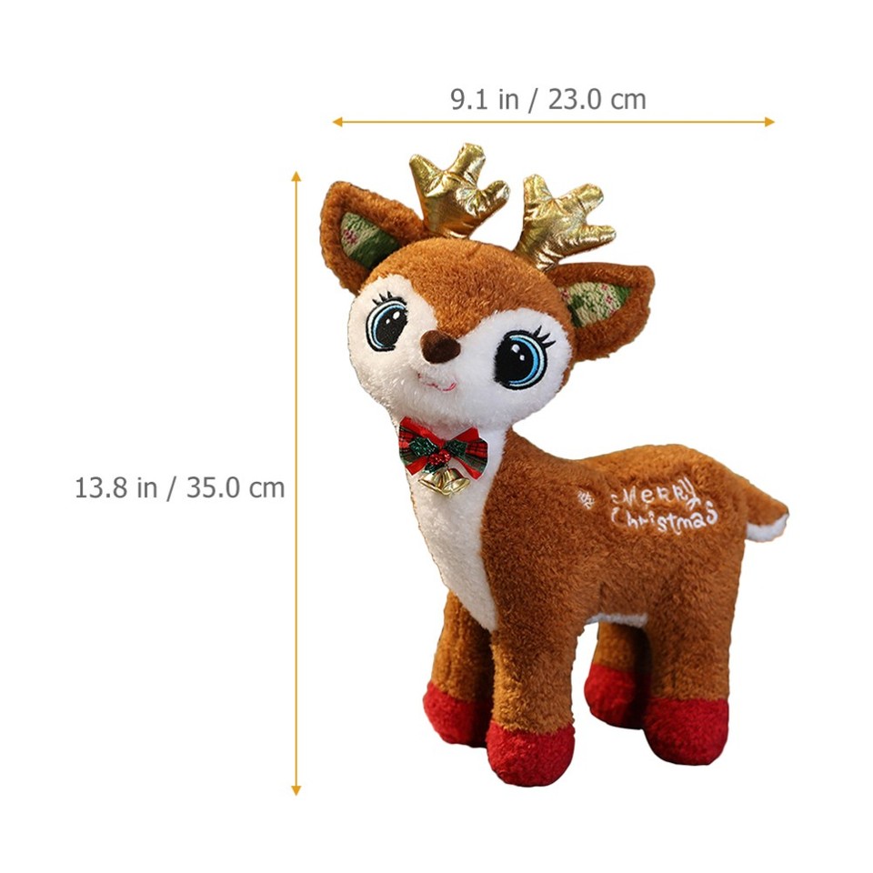 Reindeer Craft Holiday Party Figurine Stuffed Plush Toy Forest Animals ...