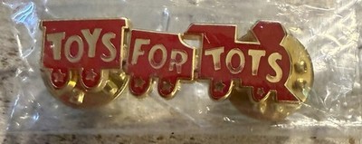 Vintage Toys For Tots Red Train Gold Tone Hat Lapel Pin Pinback Tie Tac ...