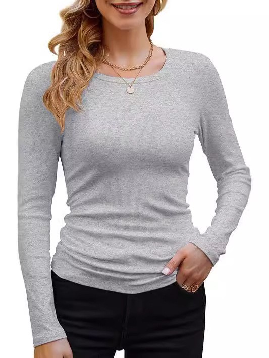 UK Womens RIBBED Shirts Tops Ladies Long Sleeve Casual Stretchy Blouse ...