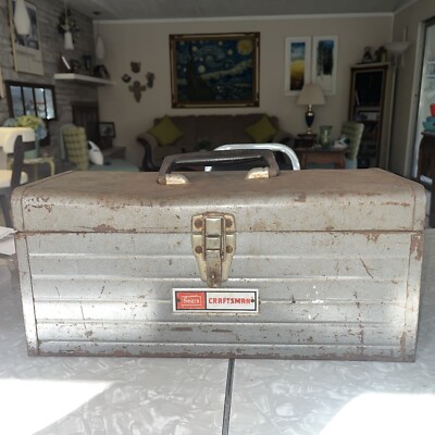 craftsman vintage hand carry metal tool box with emblem | eBay