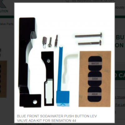 BLUE FRONT SODA/WATER PUSH BUTTON LEV VALVE ADA KIT FOR SENSATION 44 | eBay