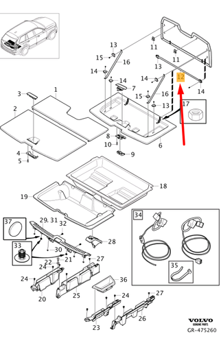 VOLVO XC90 MK2 Interior Trim Cargo Compartment Shelf Strip 31403192 NEW ...