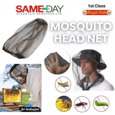 Midge Head Net Mosquito Hat Insect Fly Mesh Face Protector Travel ...