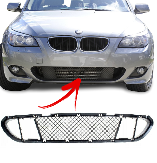 for BMW E60 E61 M Sport Front Bumper Center Lower Mesh Grill Trim ...