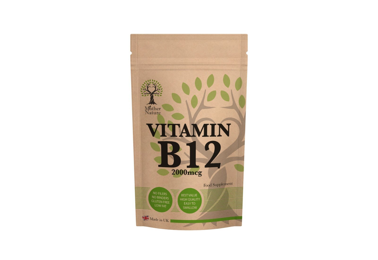 Vitamin B12 High Strength 2000mcg Capsules B12 Supplement Vit B12 ...
