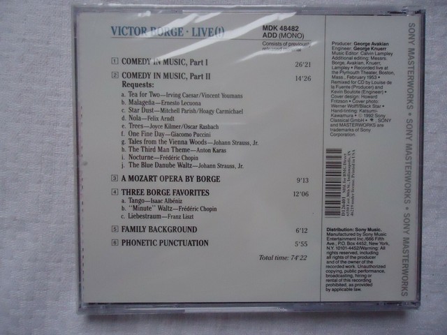 Victor Borge: Live by Victor Borge (CD, 1992, Sony Broadway) for sale ...