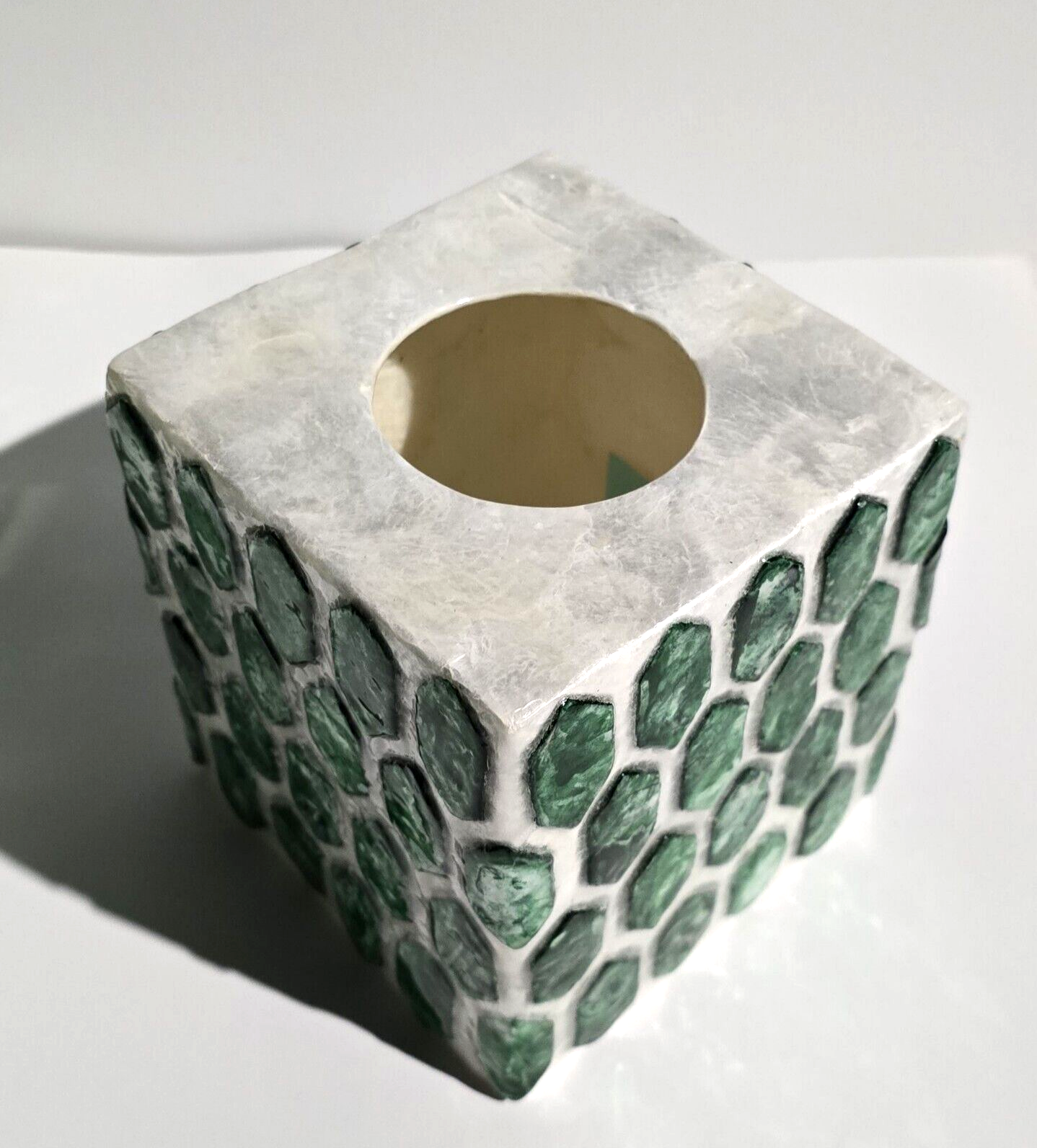 NEW MARTHA STEWART EMERALD GREEN MOP,CAPIZ SHELL TISSUE,NAPKIN HOLDER ...