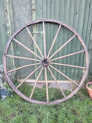 Vintage old wooden cart wagon wheel "2 | eBay UK