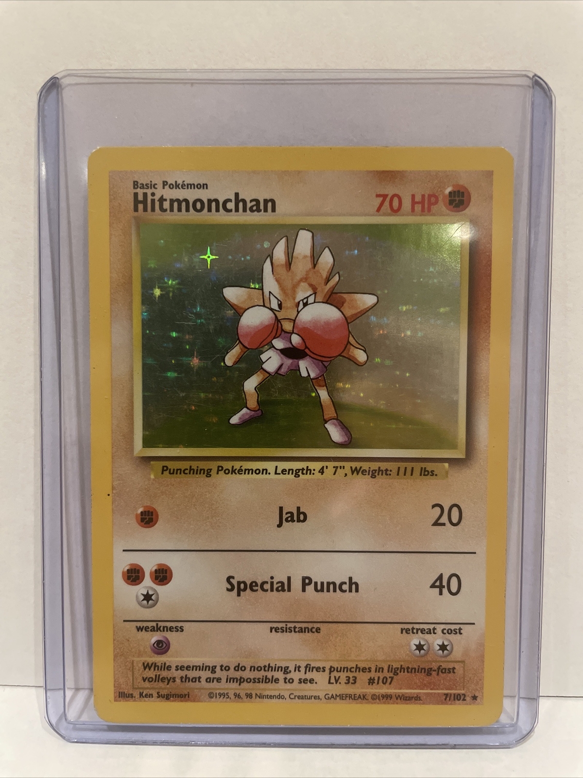 Pokémon TCG Hitmonchan Base Set 7/102 Holo Unlimited Holo Rare | eBay