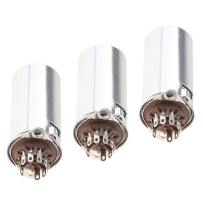 3Pcs 9 Pin Vacuum Tube Socket & 40mm Shield for 12AT7 12AU7 ECC83 ECC82 ...