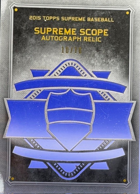 John Smoltz (10/10) 2015 Topps Supreme Scope ~ Autograph Relic Book # ...