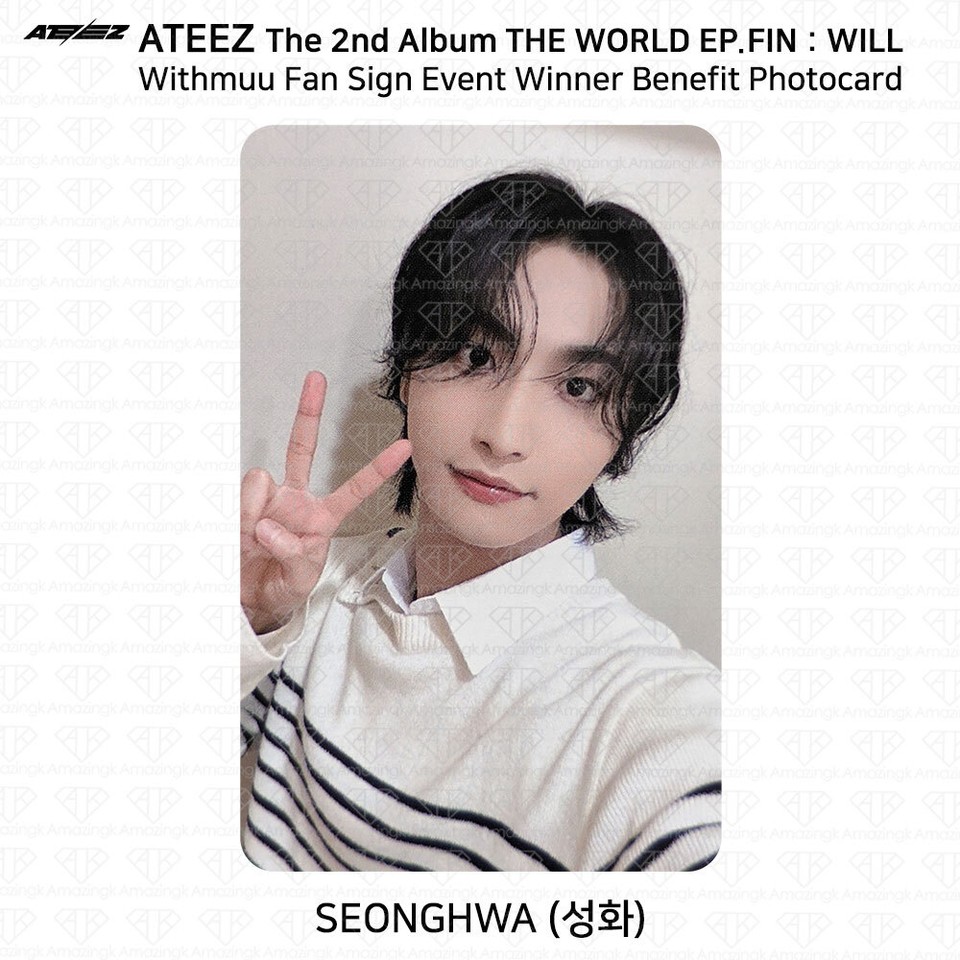 ATEEZ WORLD EP.FIN WILL Withmuu Fan Sign Event Winner Benefit Photocard ...