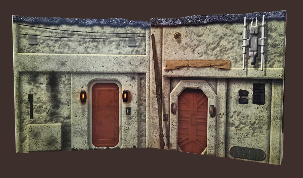 Nevarro Streets Building Backdrop 4 Pack Star Wars TVC Hasbro Kenner ...
