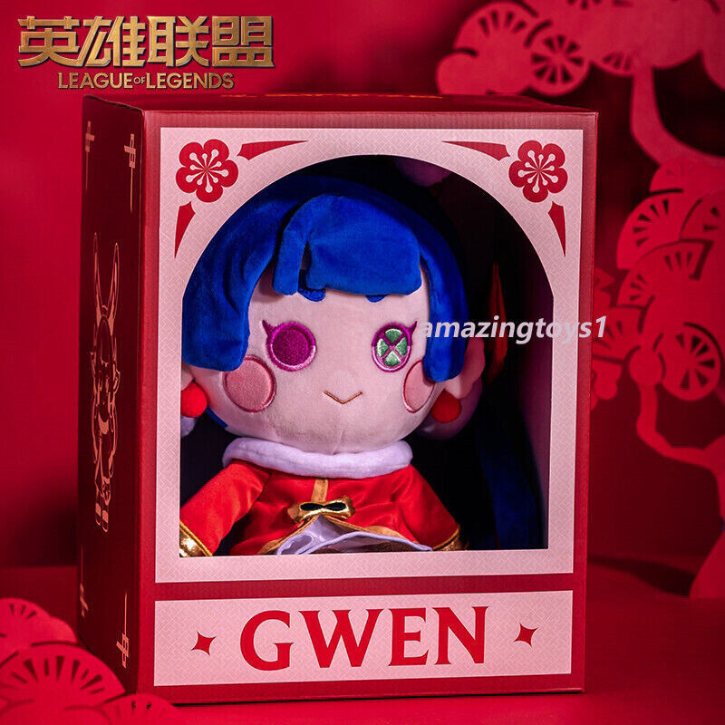 LOL League of Legends Gwen Plush Doll W/ Keychain Paper-cuts for Window ...