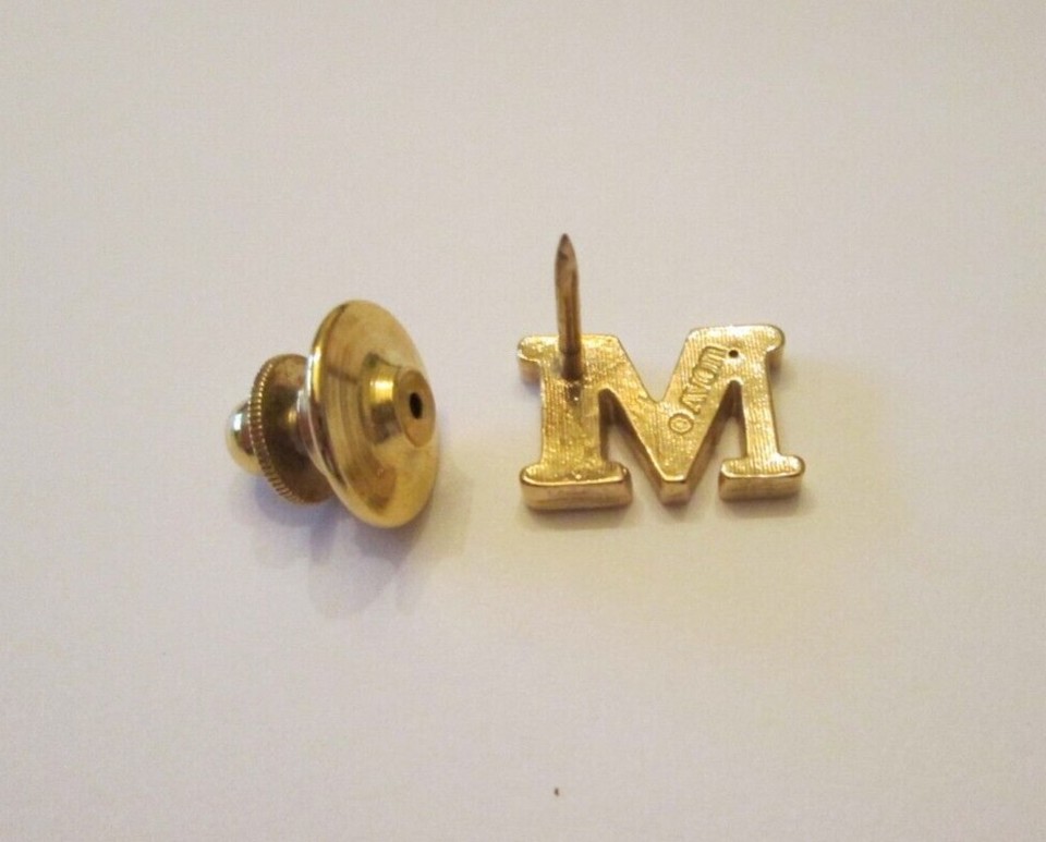 Avon Letter "M" Initial Goldtone Tie Tack Pin | eBay