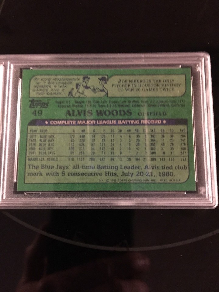 1982 Topps Alvis Woods #49 Baseball Card PSA 8 | eBay