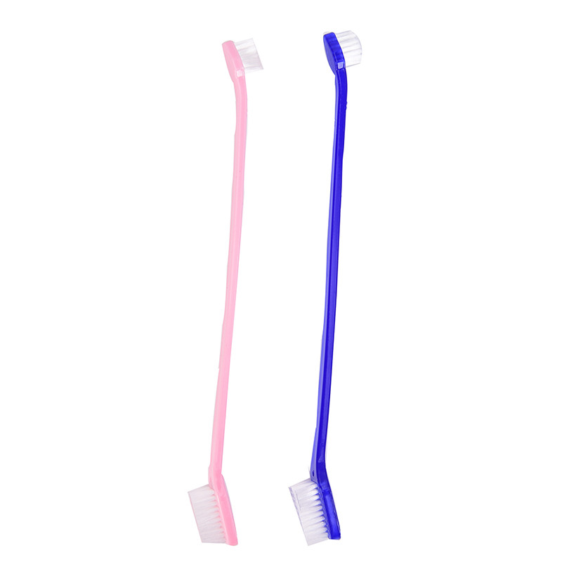 2pcs Dog dual-end toothbrush pets oral dental 2 sided brush helps ...