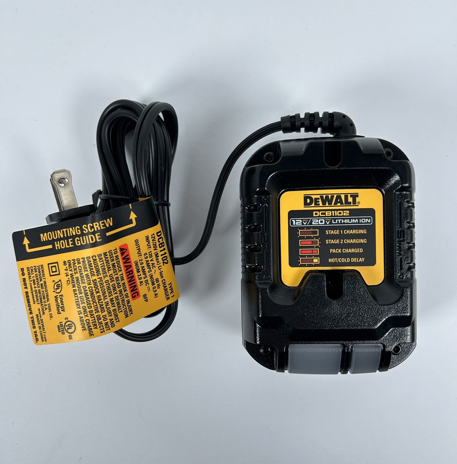 Dewalt 12V & 20V Max Lithium Ion Compact Battery Charger DCB1102 (OB ...