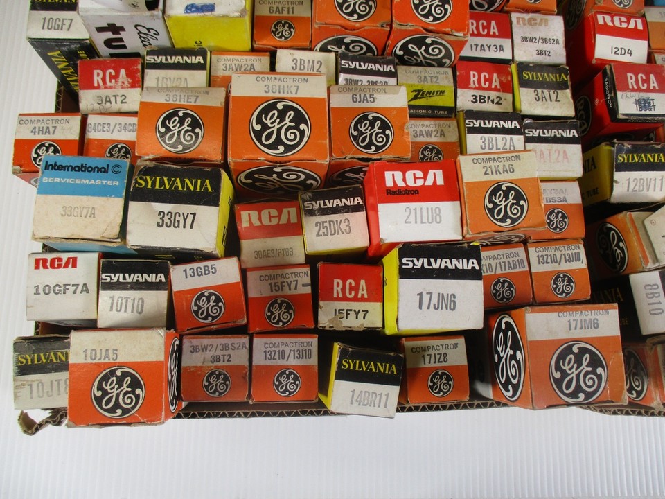 Lot of 100 Compactron Vacuum Tubes RCA GE Sylvania NOS and Used ...