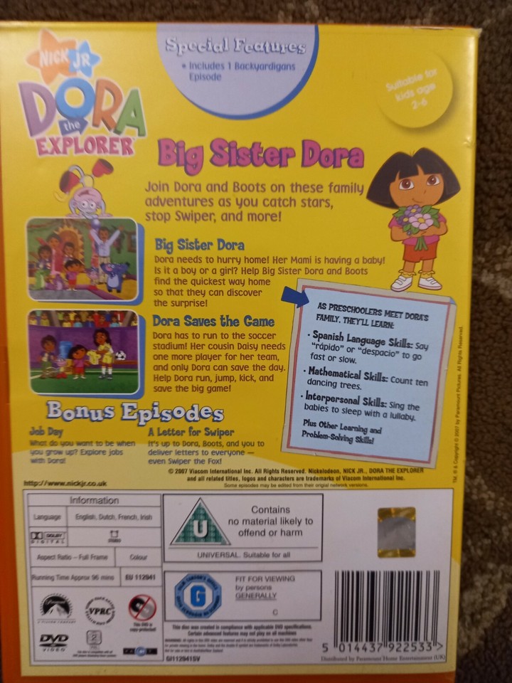 DORA THE EXPLORER BIG SISTER DORA DVD KIDS | eBay UK