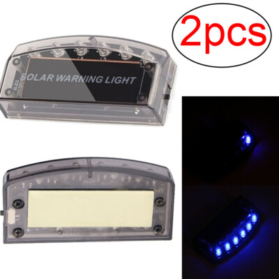 2pcs Car Solar Power LED Fake Alarm Warning Security Anti-Theft ...