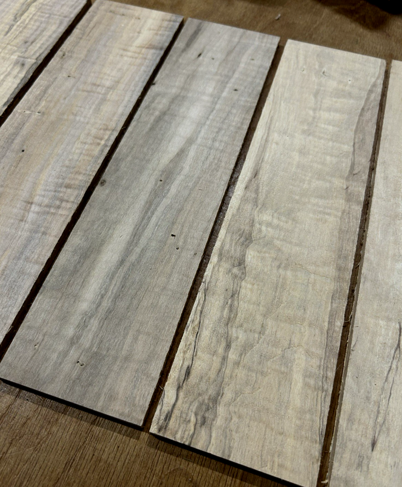 10 THIN, KILN DRIED, SANDED, MULTICOLOR CURLY MAPLE 12 X 3 X 1/4 ...