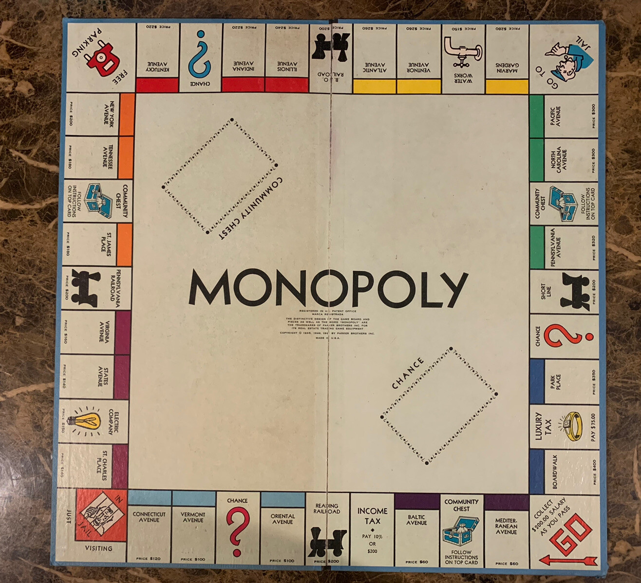 Original Monopoly Board
