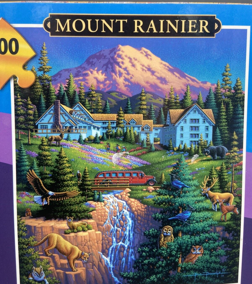 Puzzle Mount Rainier Animals Scenery 500 pc National Park Series DOWDLE ...