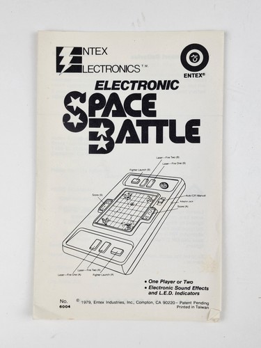 Entex Electronics Space Battle Original Instruction Manual Booklet | eBay