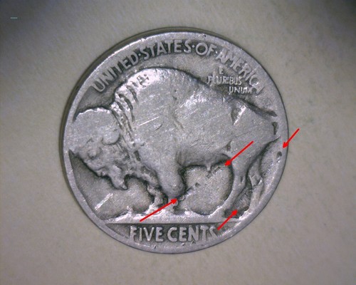 1928 BUFFALO NICKEL, DEFECTIVE PLANCHET🌟LAMINATION BOTH SIDES🌟US ERROR ...