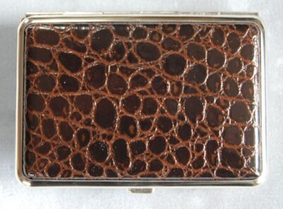 Pill case large - brown croc leatherette - 849/N 310 | eBay