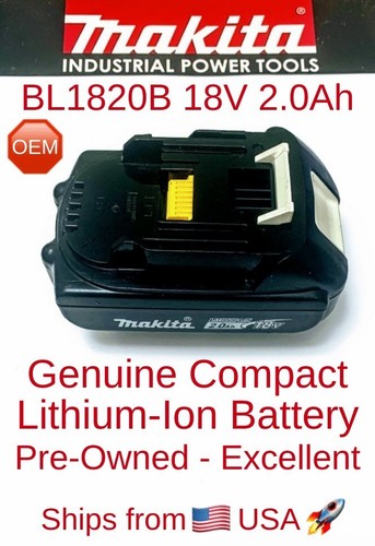 MAKITA BL1820B OEM 18V Genuine LXT® 2.0Ah Li‑Ion Battery *Pre-Owned ...