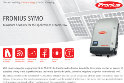 Fronius SYMO 6.0-3-M inverter, 6kW, 2MPPT, 3ph, w/display, w/DC switch ...