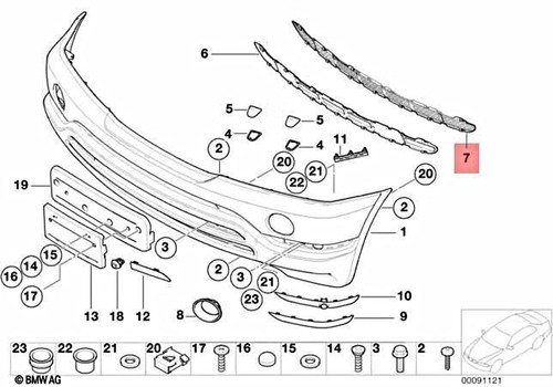 Genuine BMW X5 E53 Front Bumper Center Black Grille Grid OEM ...