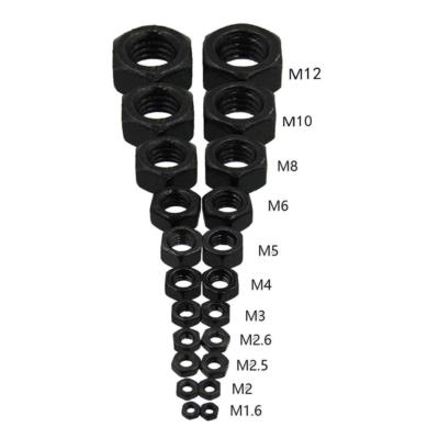 25/50/100pcs DIN934 M1.6-M8 Black / 304 Stainless Steel Metric Hex ...