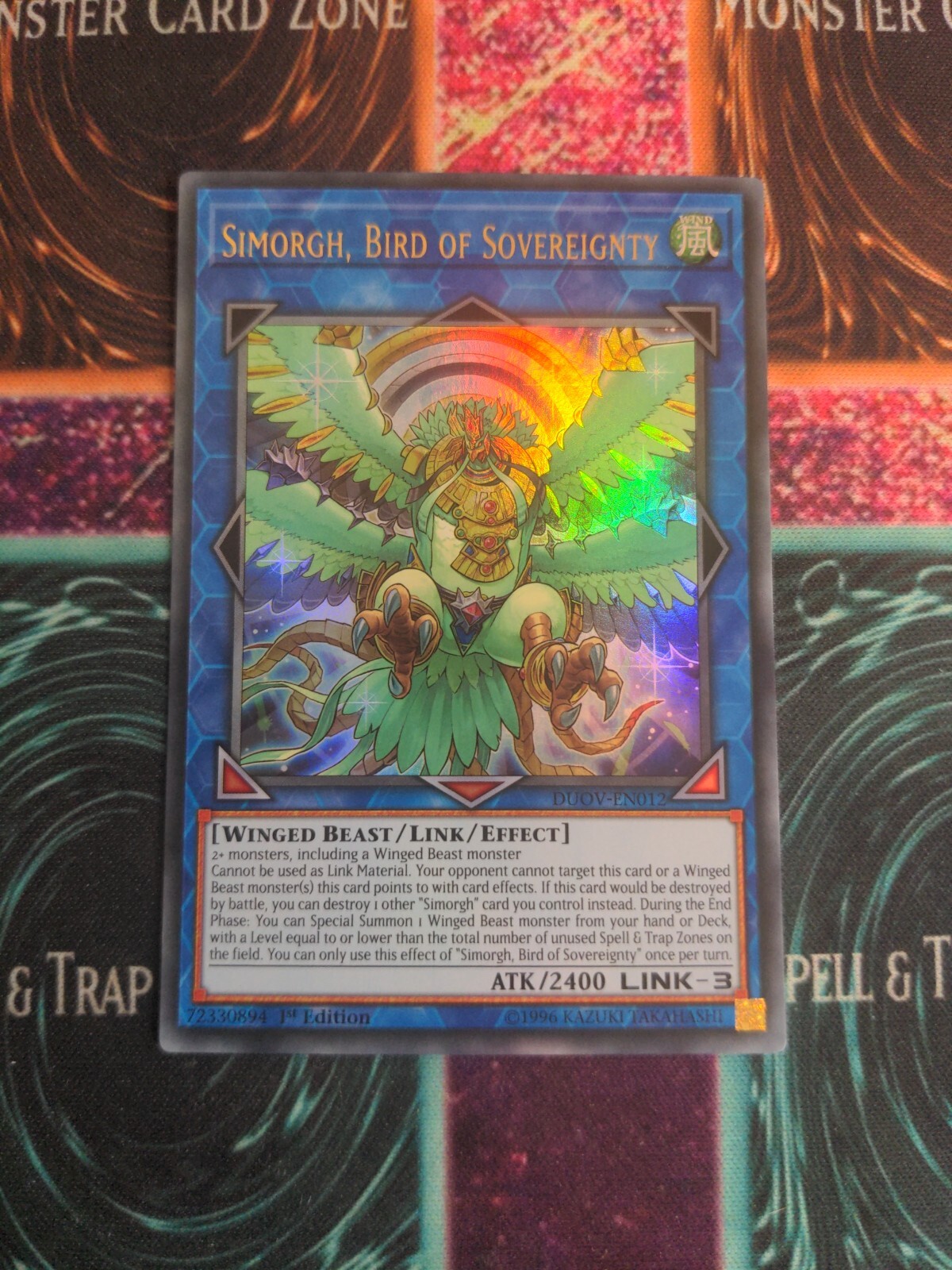 Yu-Gi-Oh! Simorgh, Bird Of Sovereignty DUOV-EN012 1st Edition Ultra ...