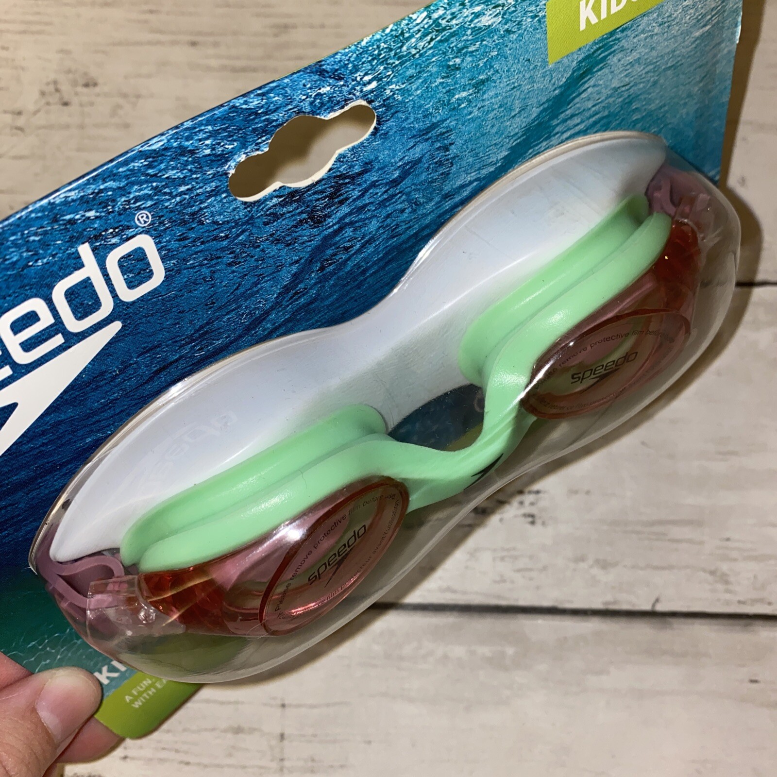 Speedo Kids Swim Goggles, Scuba Giggles Ages 3-8 Mint w/ Pink Lenses ...