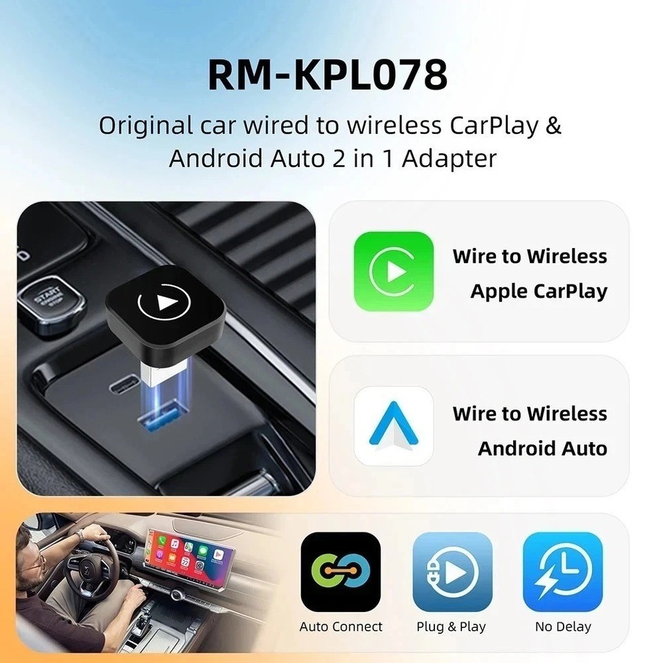 2026 USB Wireless CarPlay Adapter For iPhone Apple Wireless Dongle Plug ...