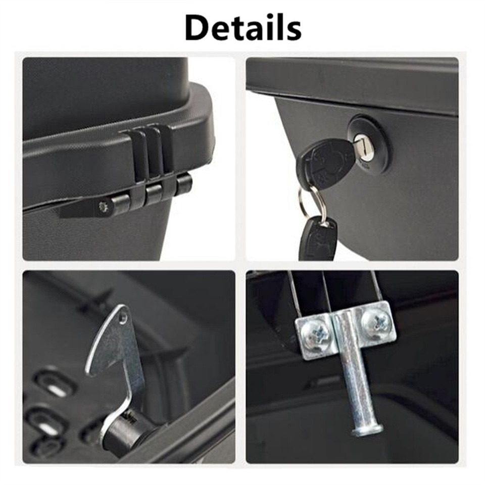 Motorcycle Rear Tail Box Top Lock Storage Luggage Case w/ Night ...