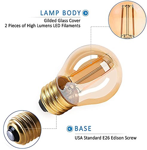 Vintage Edison LED Bulbs - Globe Filament - 2200K - Ultra Warm - 2 Watt ...