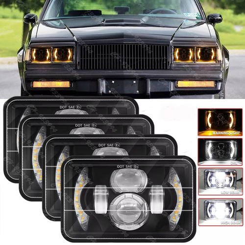 4PCS 4x6" inch LED Headlights Hi-Lo Beam H4 For Chevrolet Monte Carlo ...
