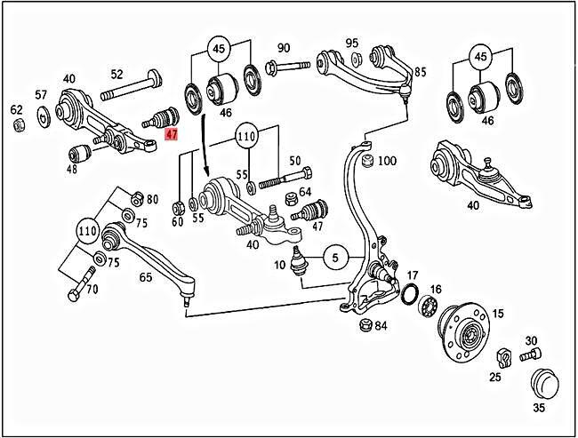 Genuine MERCEDES Sl C219 R230 R231 Spring link to torsion bar Joint ...